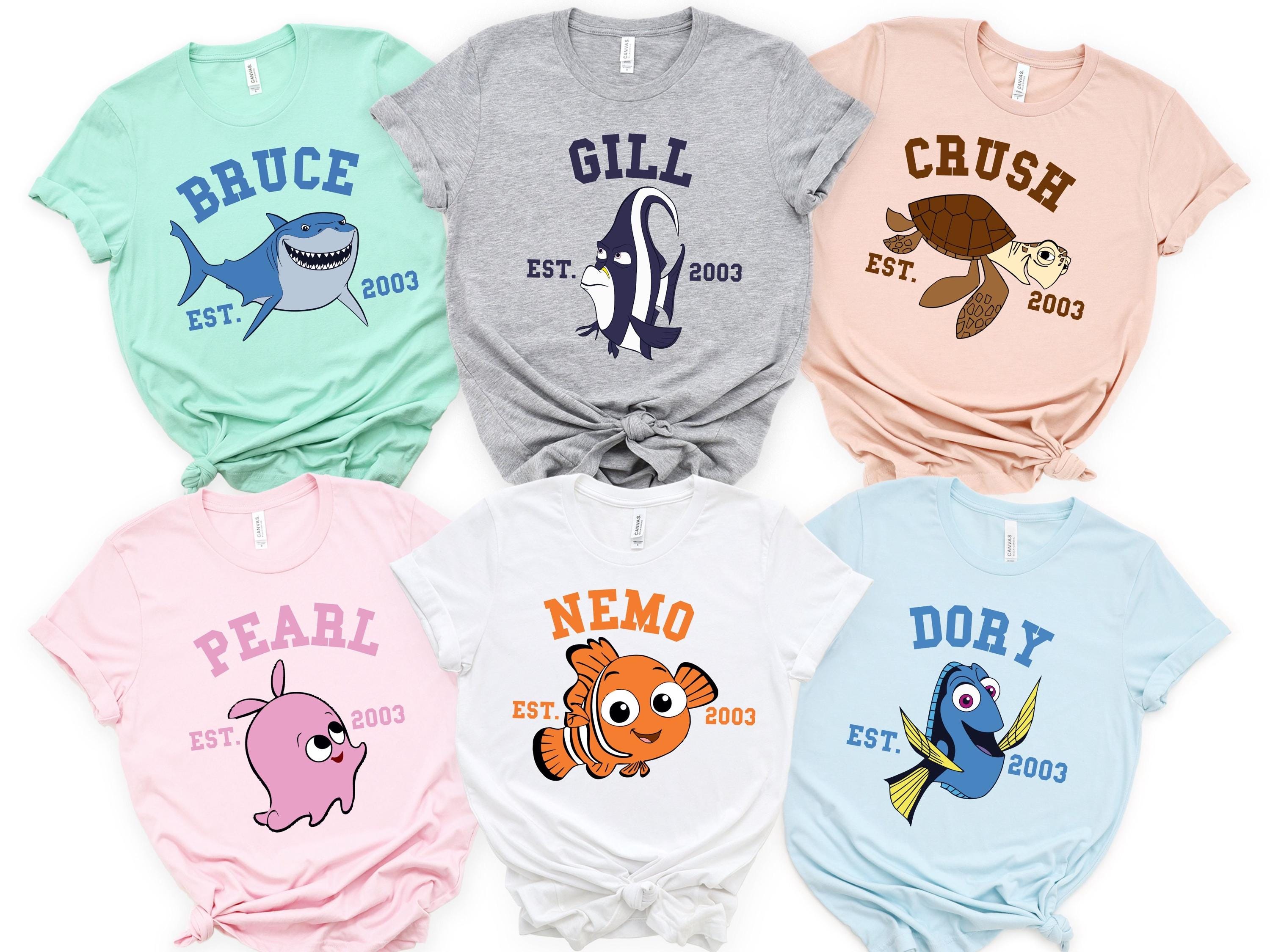 Retro Disney Finding Nemo All Characters Est 2003 Group Custom Vintage ...