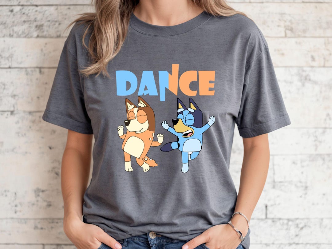 Dancing Cartoon Dog T-shirt, Fun Playful Puppy Jumper, Cute Animal ...