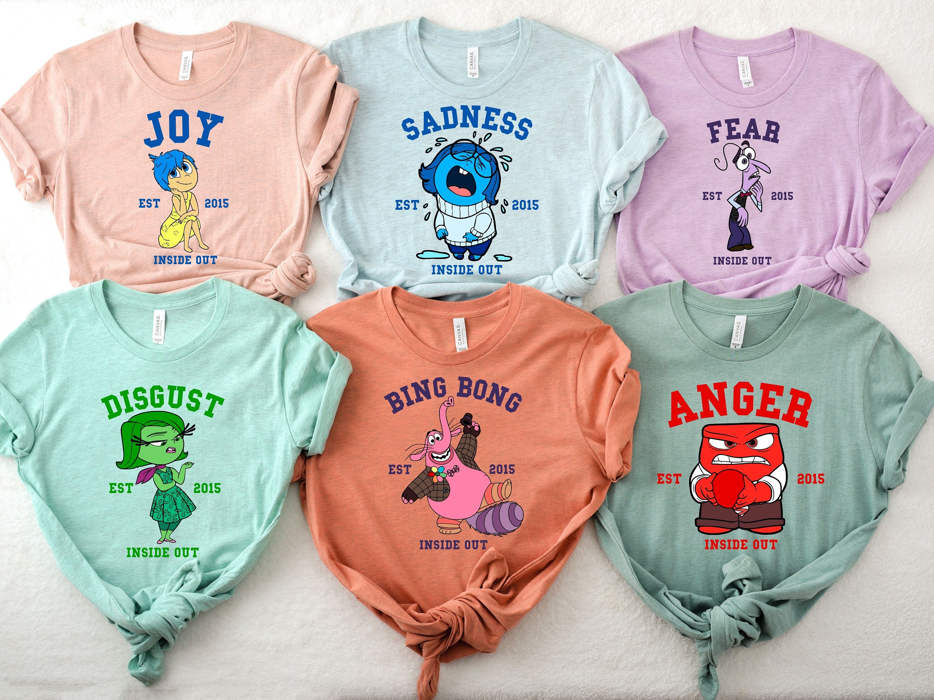 Inside Out Characters Shirts, Inside Out Shirt, Inside Out Group ...