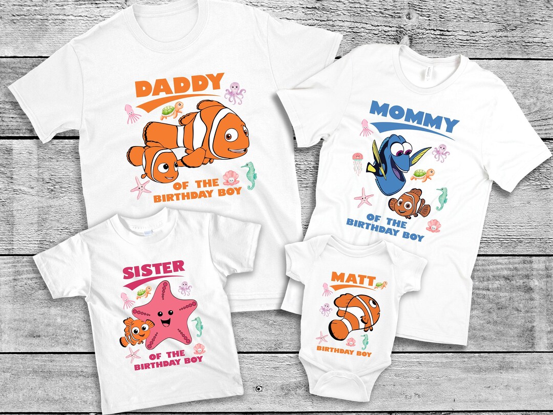 Personalized Disney Family Finding Nemo Birthday Shirt, Disney Pixar ...