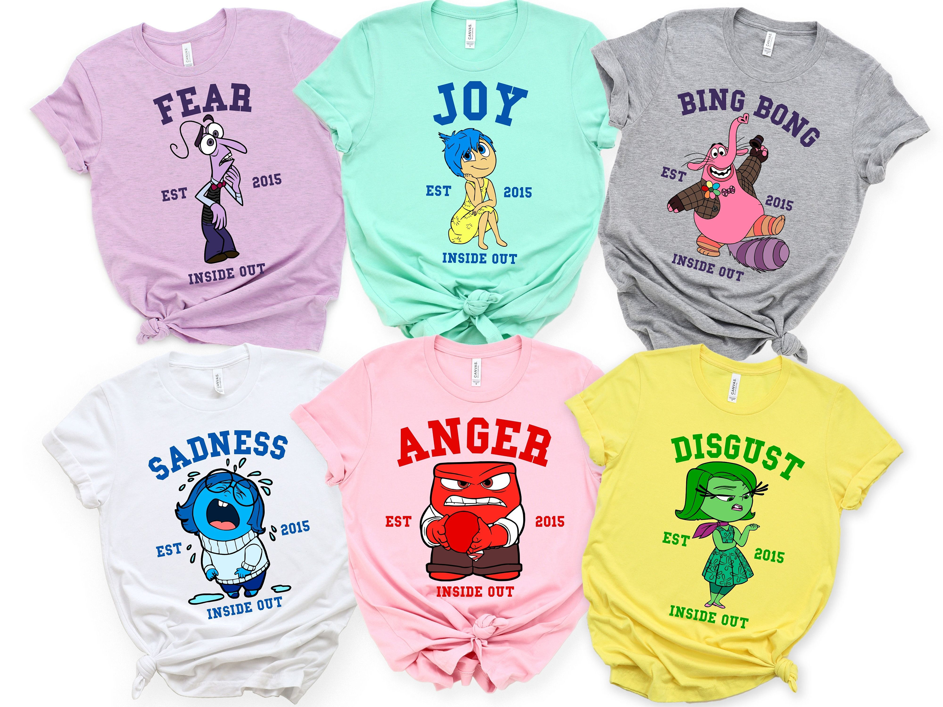 Inside Out Characters Shirts, Inside Out Shirt, Inside Out Group ...