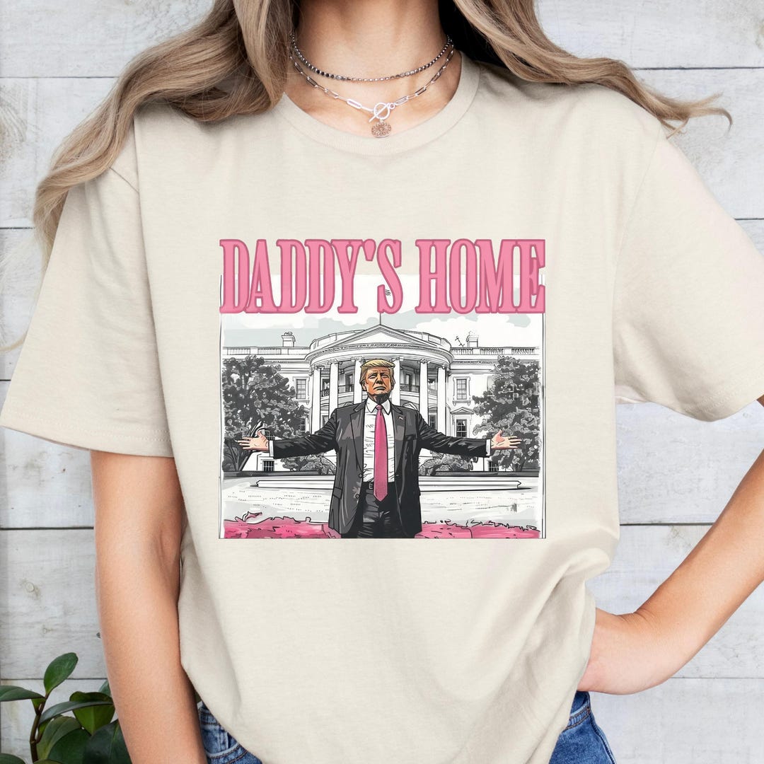 Daddys Home White House Pink Trump 2024 Shirt, Donald Pink Preppy Edgy ...