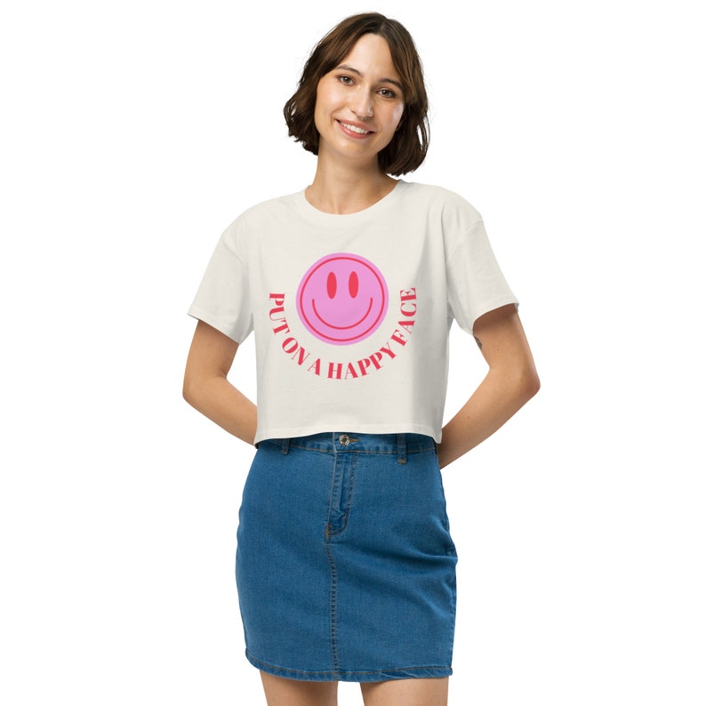Put on a Happy Face Crop Top - Etsy