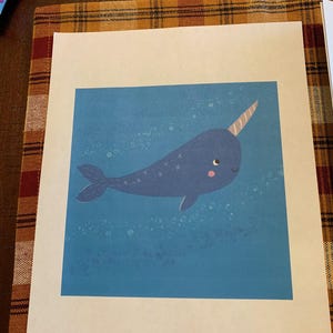 Narwhal Art Print Adorable Narwhal Sea Creature Digital File - Etsy