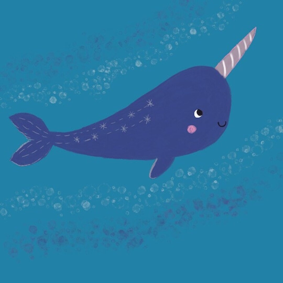 Narwhal Art Print Adorable Narwhal Sea Creature Digital File - Etsy