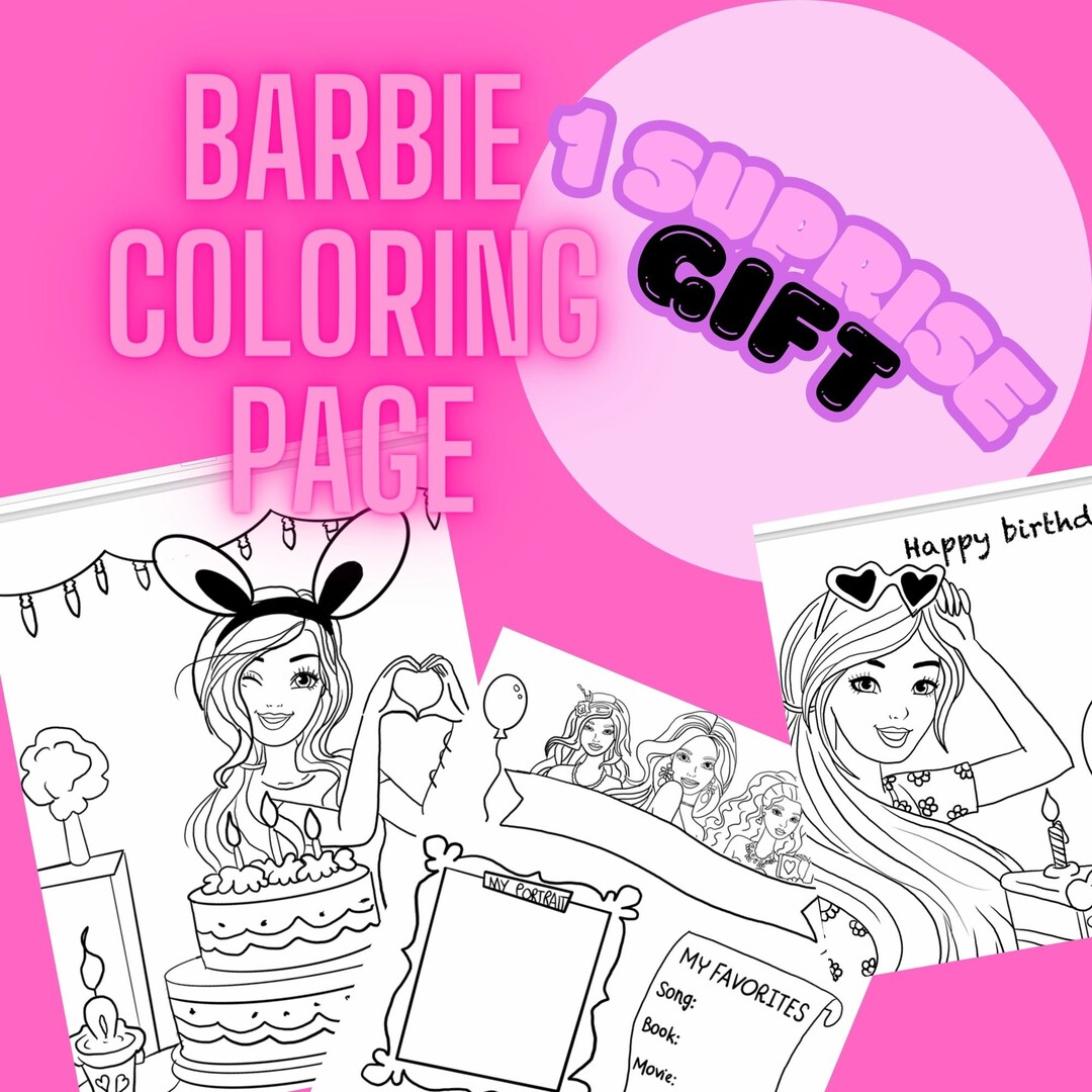 Barbie Happy Birthday Activity Page and Coloring Page, Birthday Party ...