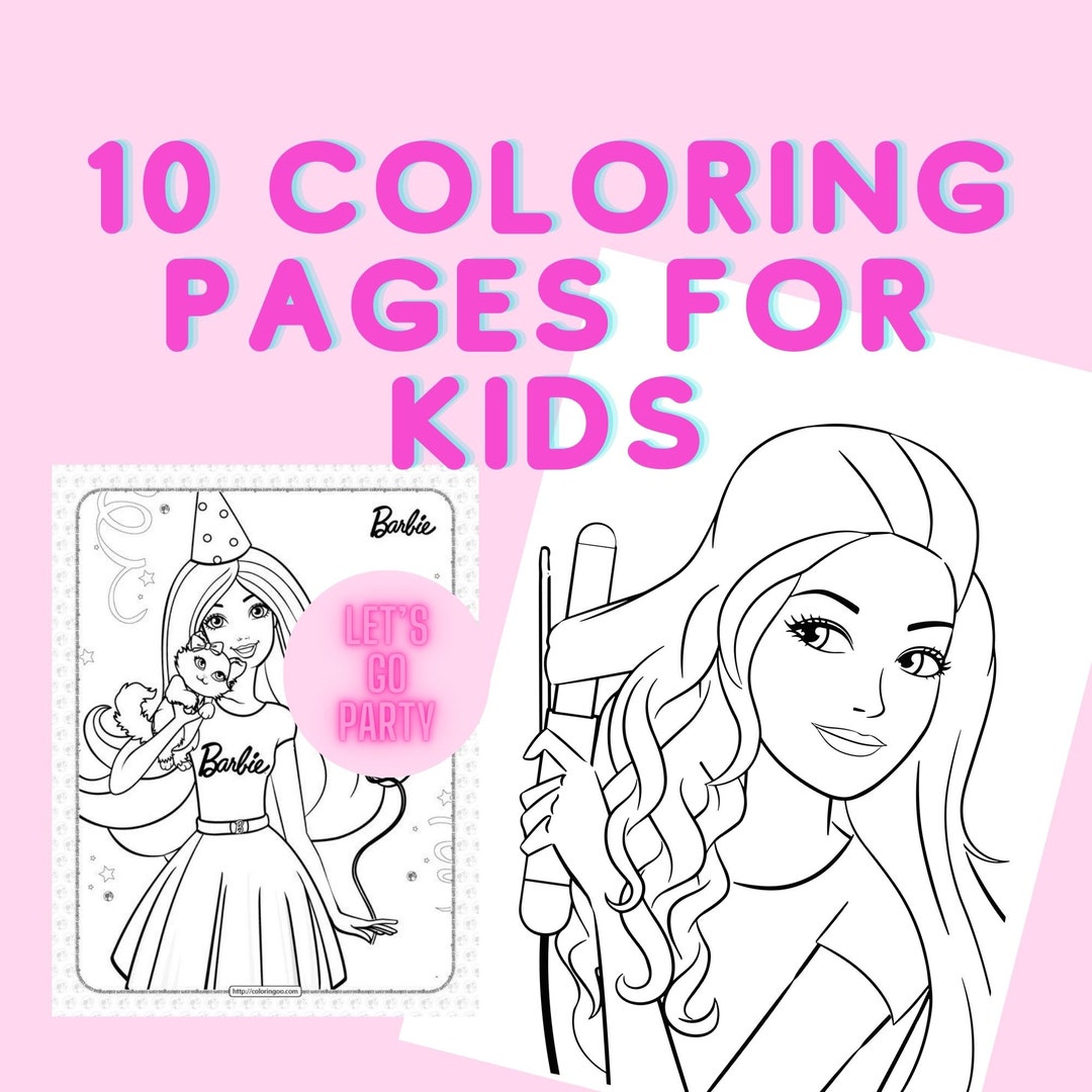 Printable 10 Sets Barbi Colouring Pages, Coloring Pages Book, Coloring ...