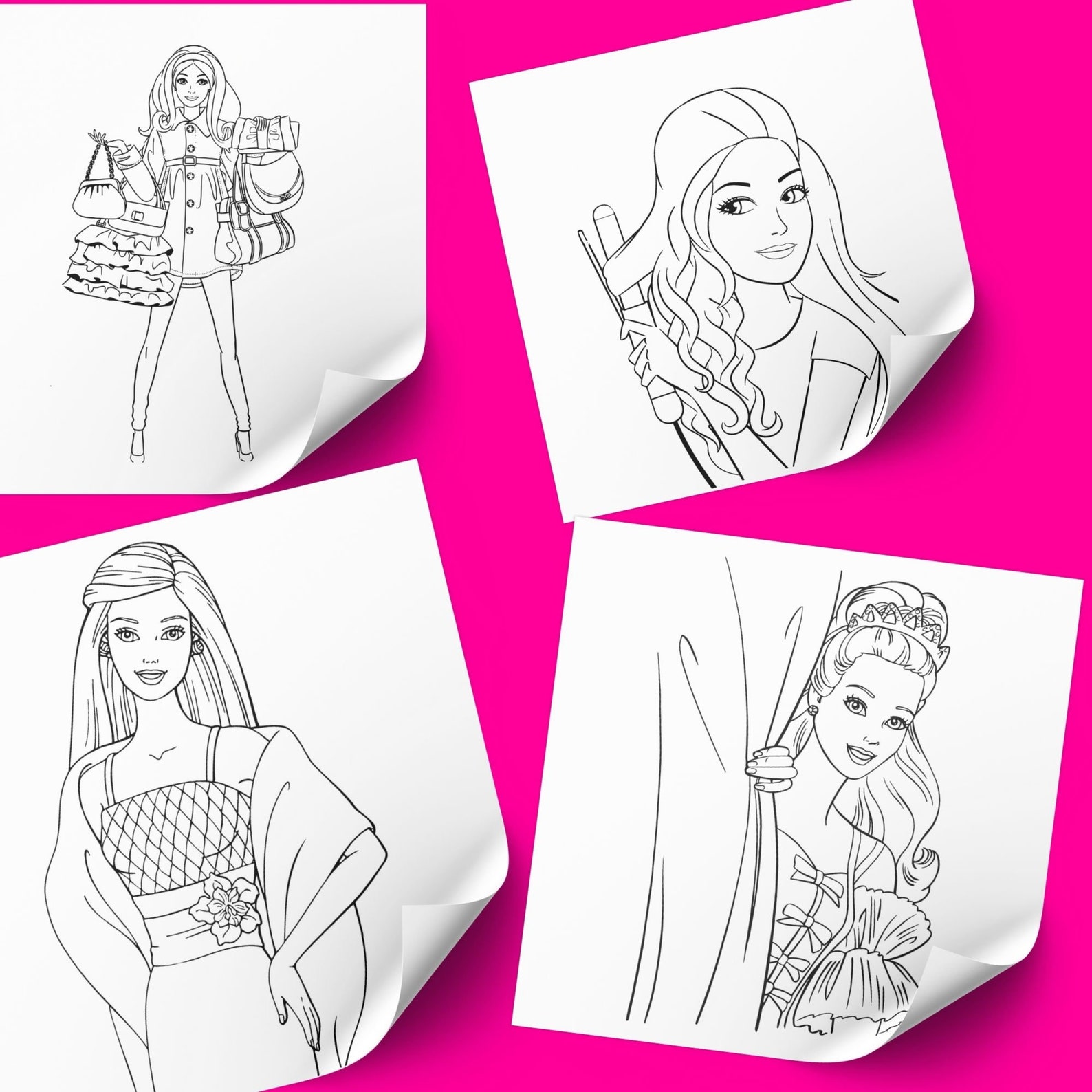 Printable 10 Sets Barbi Colouring Pages, Coloring Pages Book, Coloring ...