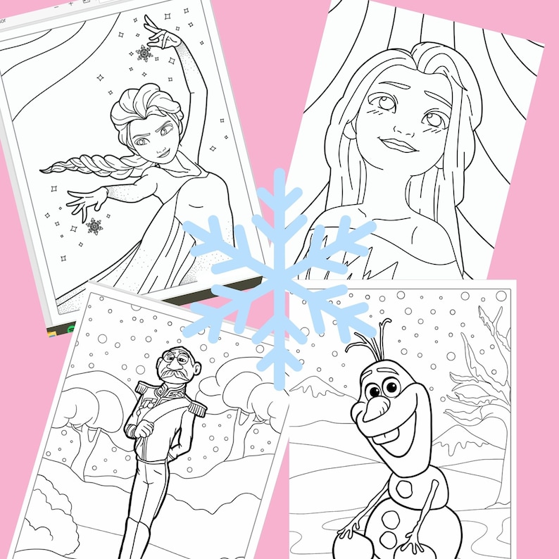 15 FROZEN Coloring Page, Elsa Anna Coloring Book, Printable Coloring ...