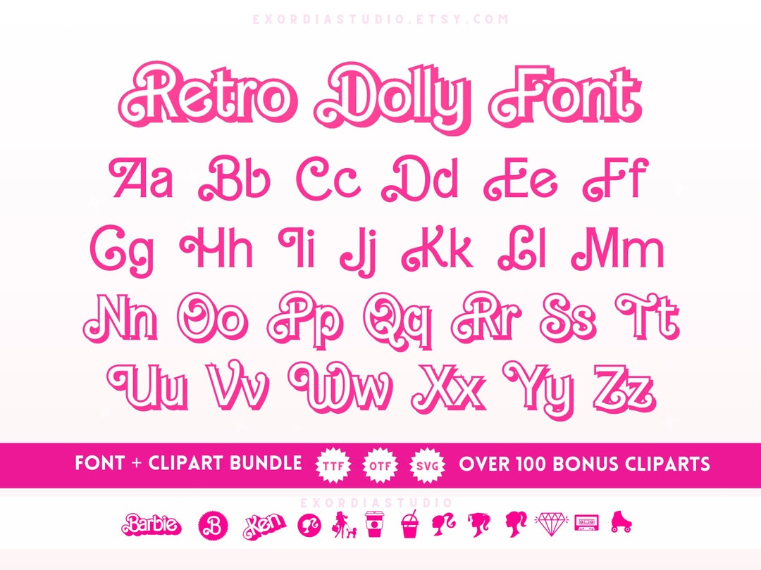 Retro Dolly Font SVG OTF TTF Canva & Cricut bonus - Etsy France