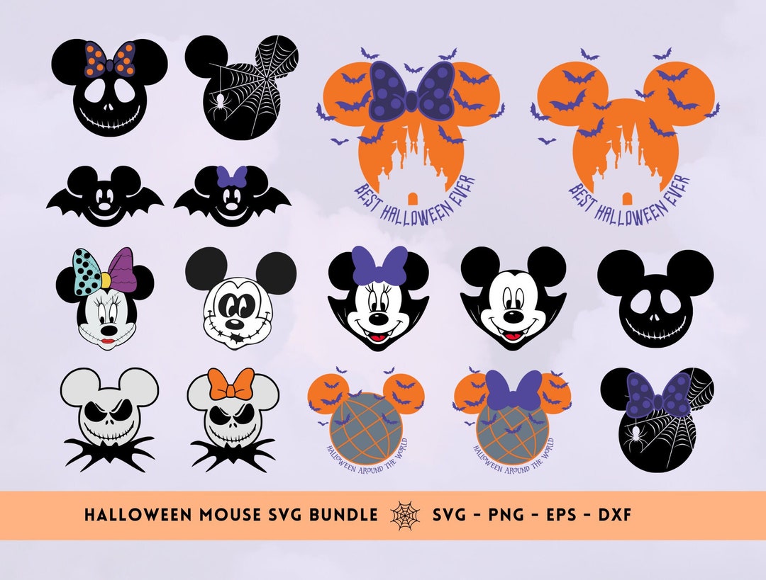 Halloween Mouse Heads Mickeyy & Friends SVG Bundle Halloween - Etsy