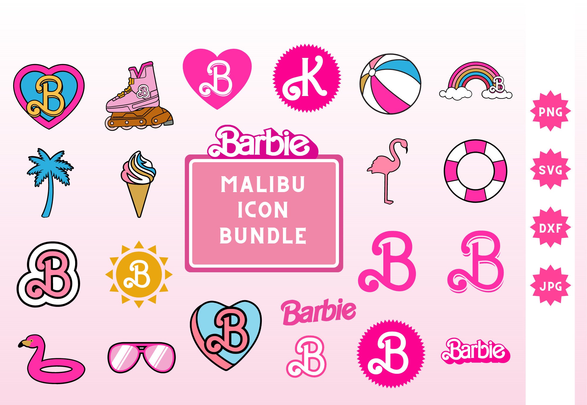 Malibu Barbi Svg Barbi Icons Bundle Logo Silhouette Pink SVG - Etsy Canada