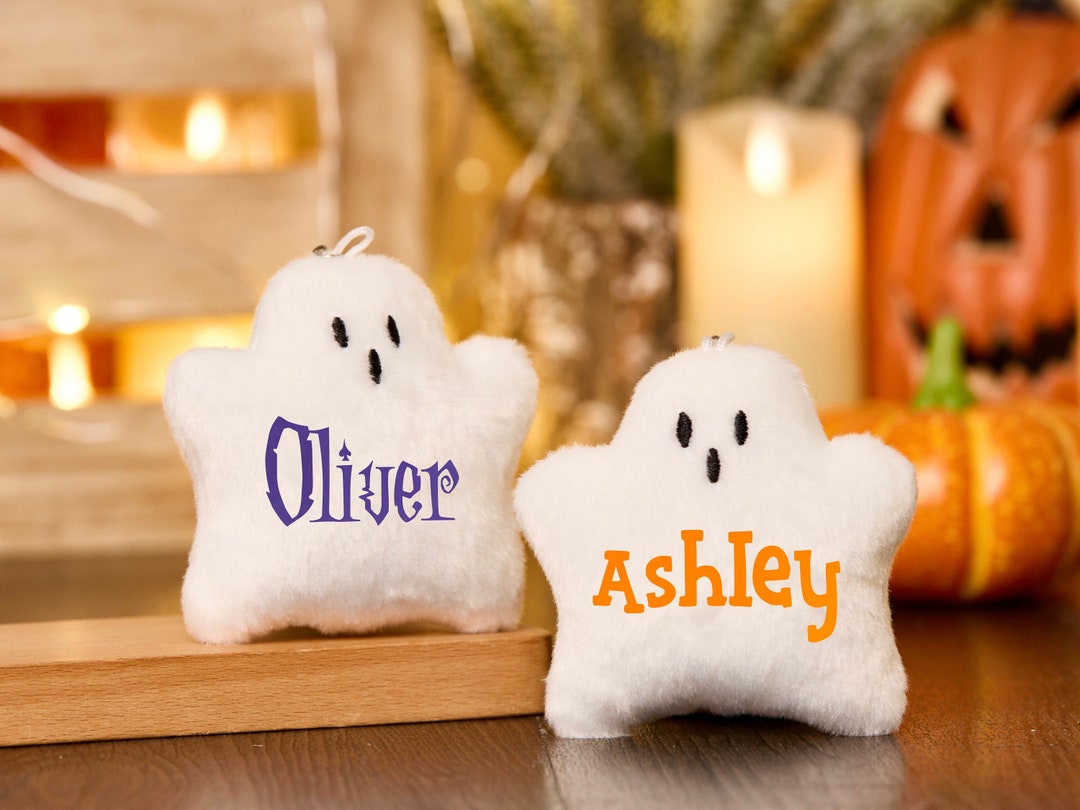 Personalized Ghost Plush Halloween Bag Charm Ghost Keychain - Etsy
