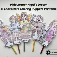 Printable Shakespeare’s King Lear Characters | Blank or Water Colored ...