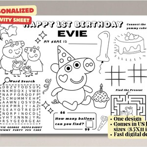 Peppa Pig Coloring Pages Evie - Etsy