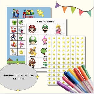 Super Mario Bingo Game: Kids Birthday Party (digital Download) - Etsy