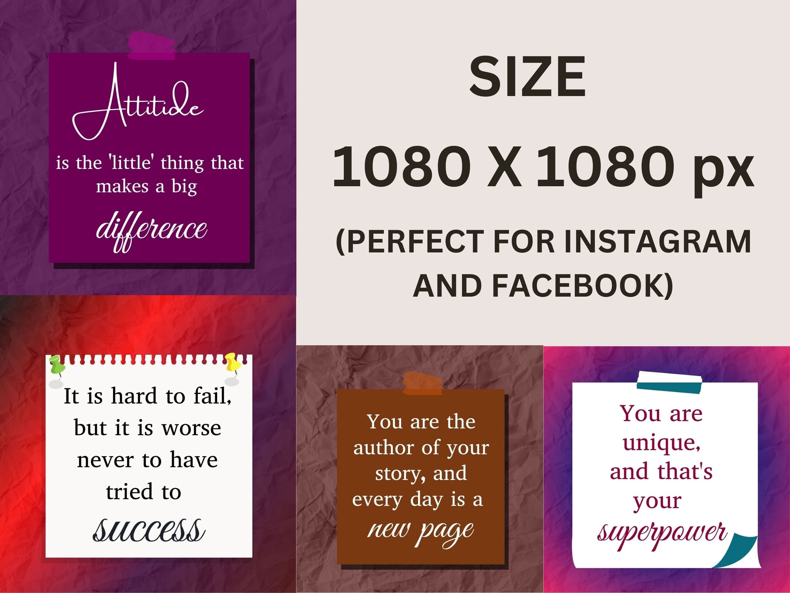 55 Motivational Quotes Editable Canva Template - Etsy