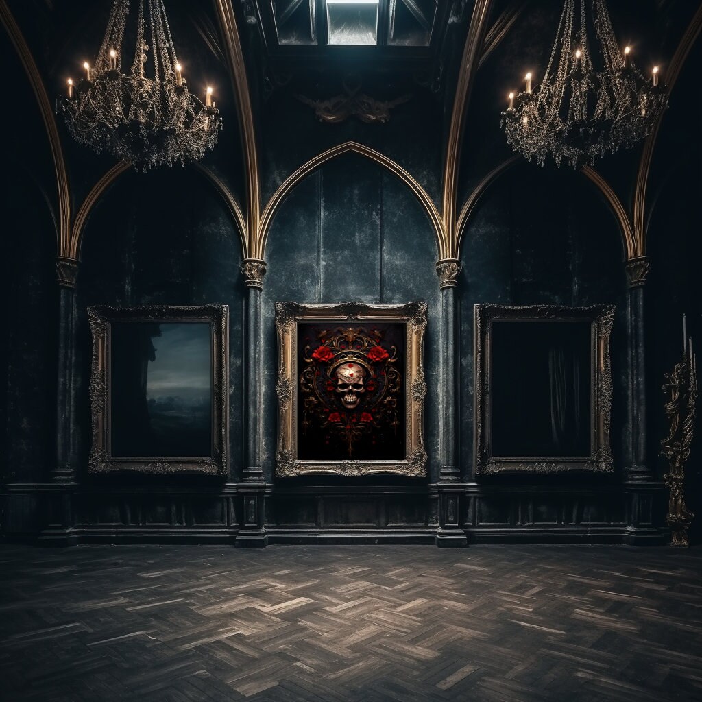 Totenkopf Gothic Poster , Viktorianische Und Gotische Wandkunst, Dark ...