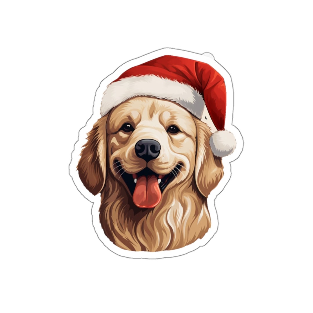 Santa's Best Friend Golden Retriever Sticker Christmas Dog Decal ...
