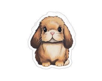 Peering Cute Lop Bunny Decal Mini Rabbit Laptop Sticker / Mini Bunny ...