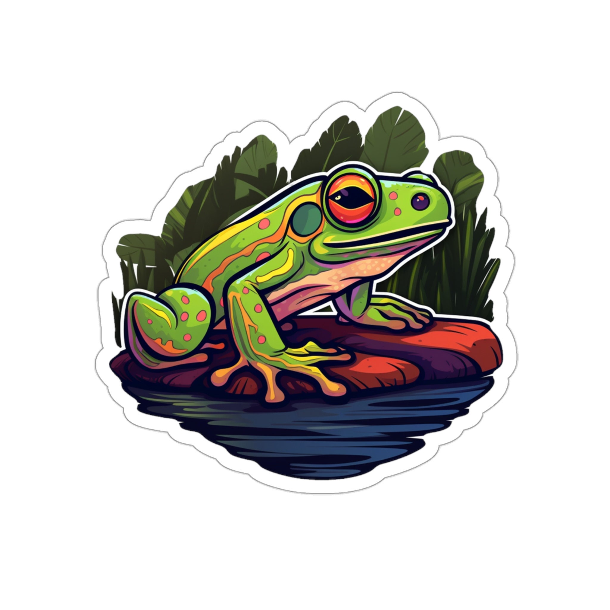 Frog Sticker Vinyl Laptop Sticker Decal - Etsy