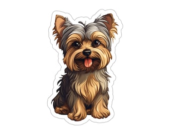 Yorkshire Terrier Sticker, Yorkie Computer Sticker, Dog Vinyl Graphic ...
