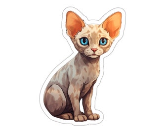 Devon Rex Cat Decal - Etsy