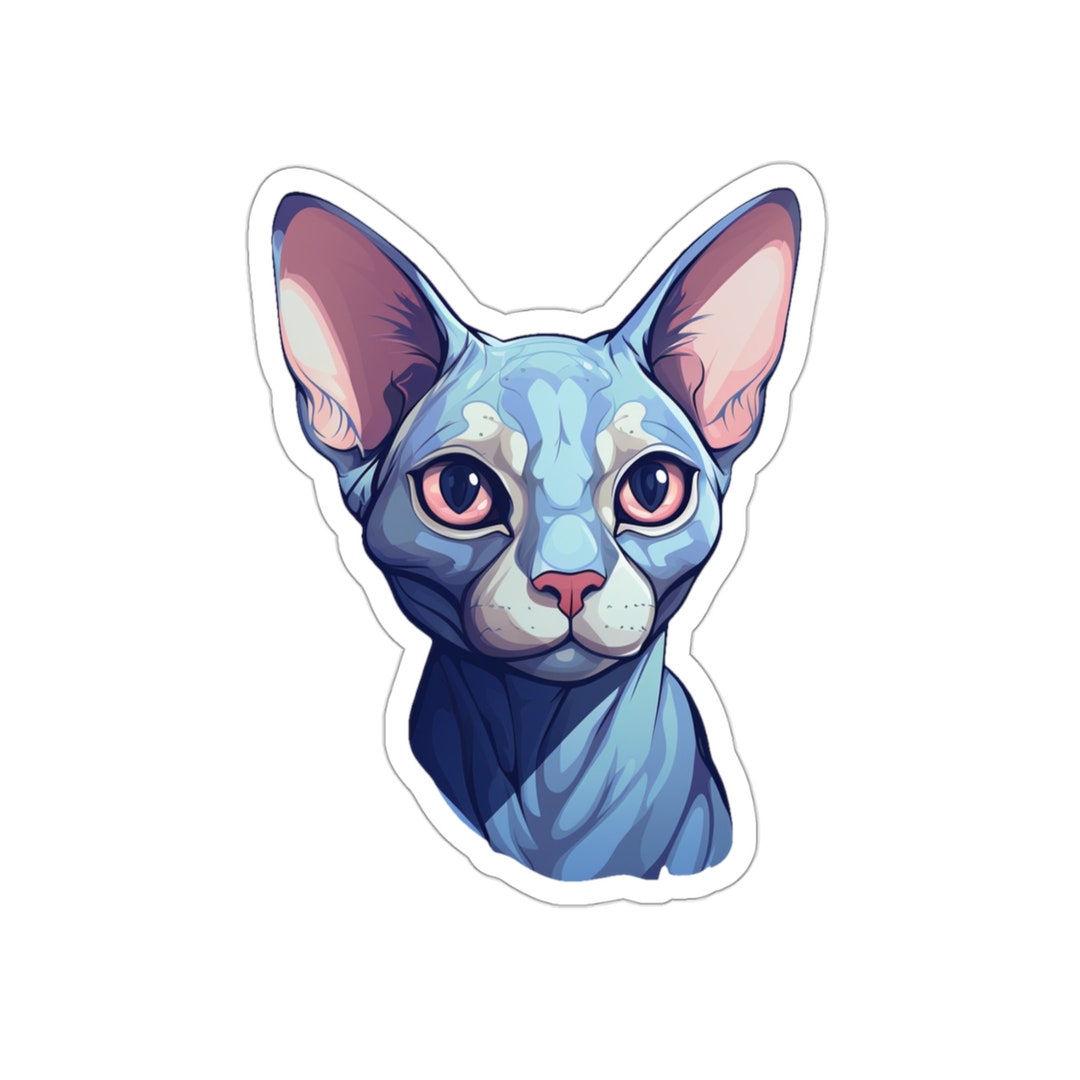Sphynx Cat Sticker Vinyl Laptop Sticker Decal - Etsy