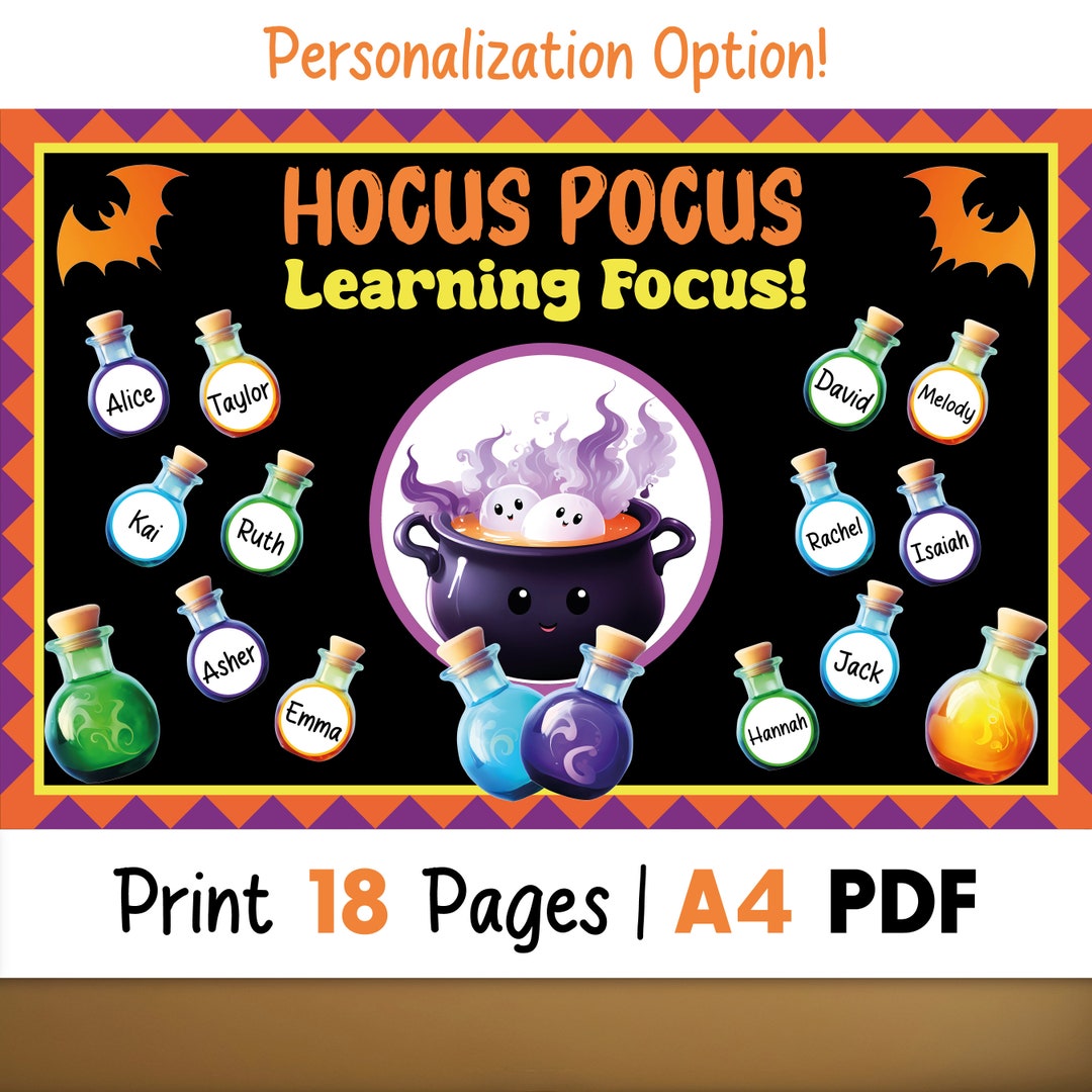Hocus Pocus Halloween Bulletin Board Kit, Spooky Ghost Bulletin Board ...