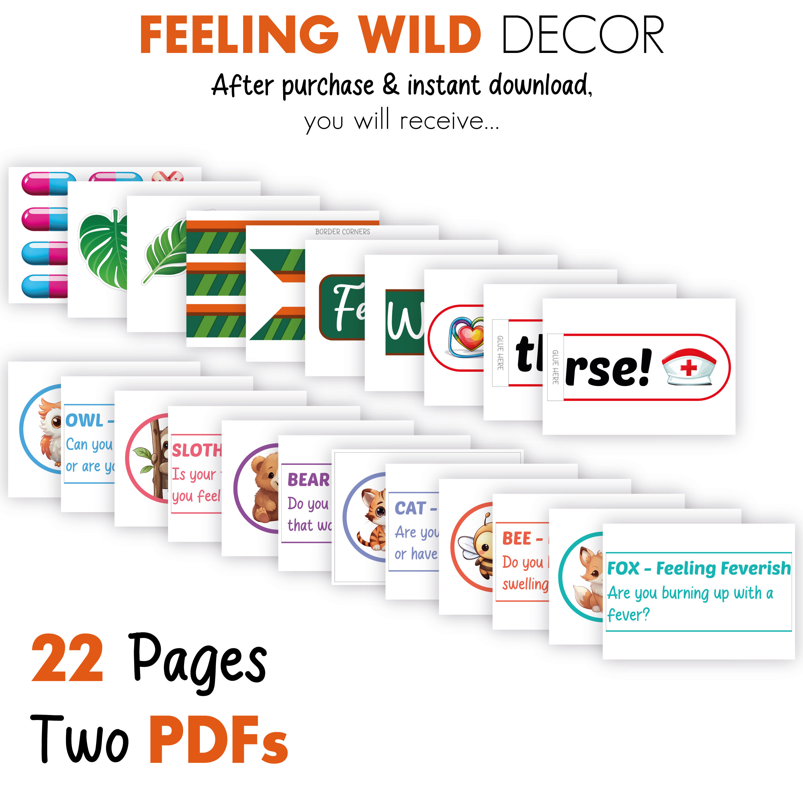 Feeling Wild Bulletin Board Kit, School Nurse Health Display, Nurse ...
