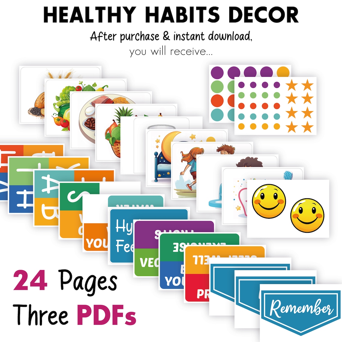 Healthy Habits Bulletin Board Kit, School Nurse Bulletin Board ...