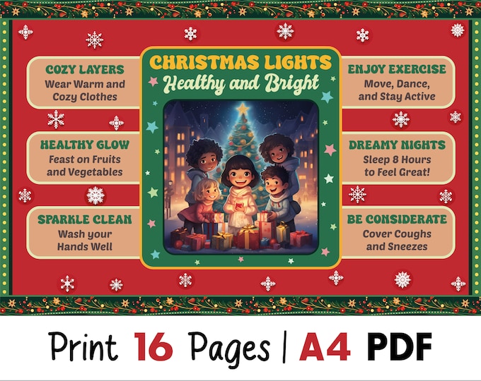 Christmas/december/winter Health Bulletin Board/door Decor Kit for ...