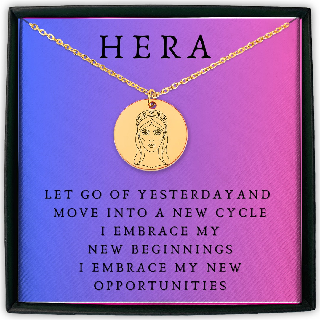 Hera Greek Goddess Necklace: Oracle Affirmation Jewelry - Etsy