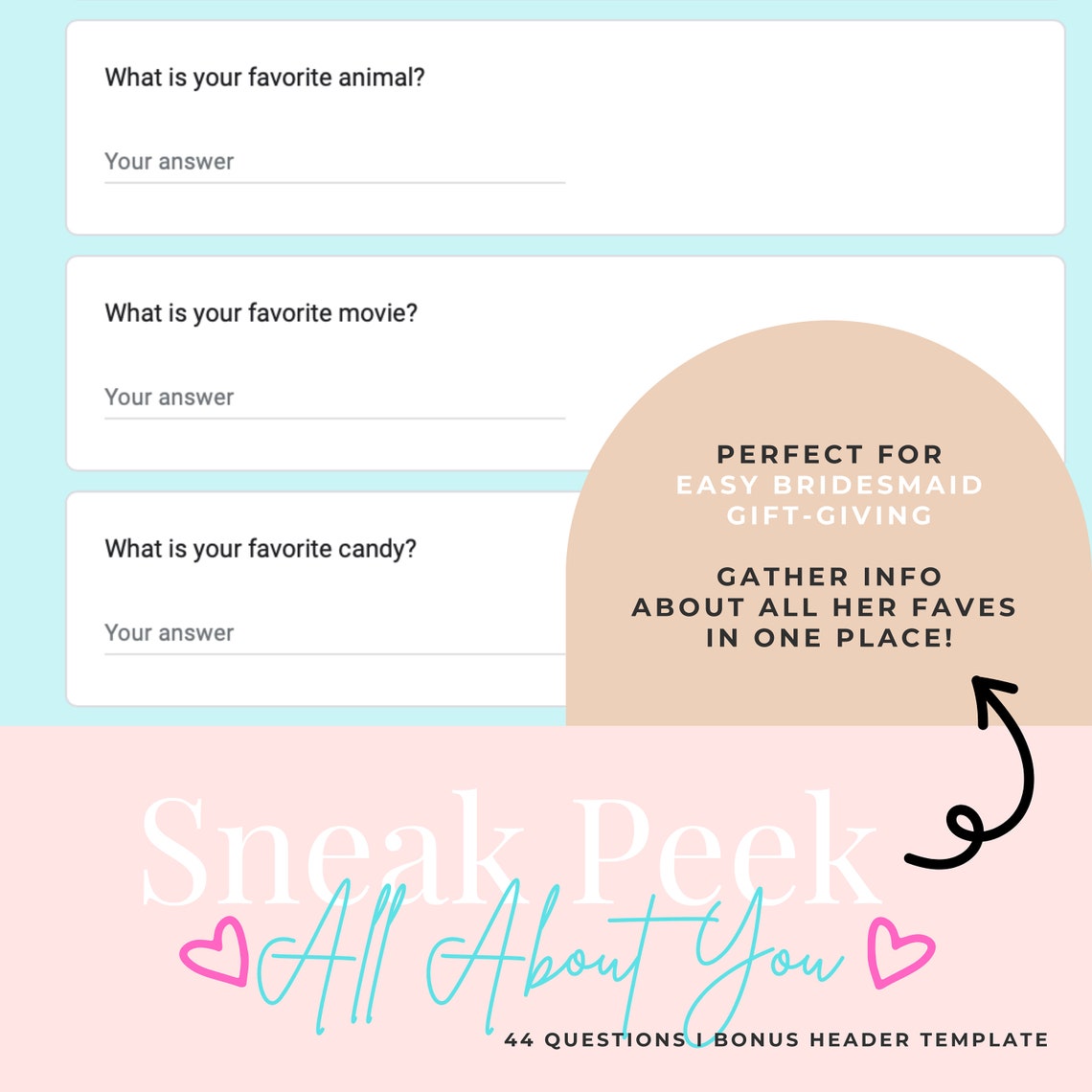 Bridesmaid Google Form Bachelorette Google Form Editable Google Form ...