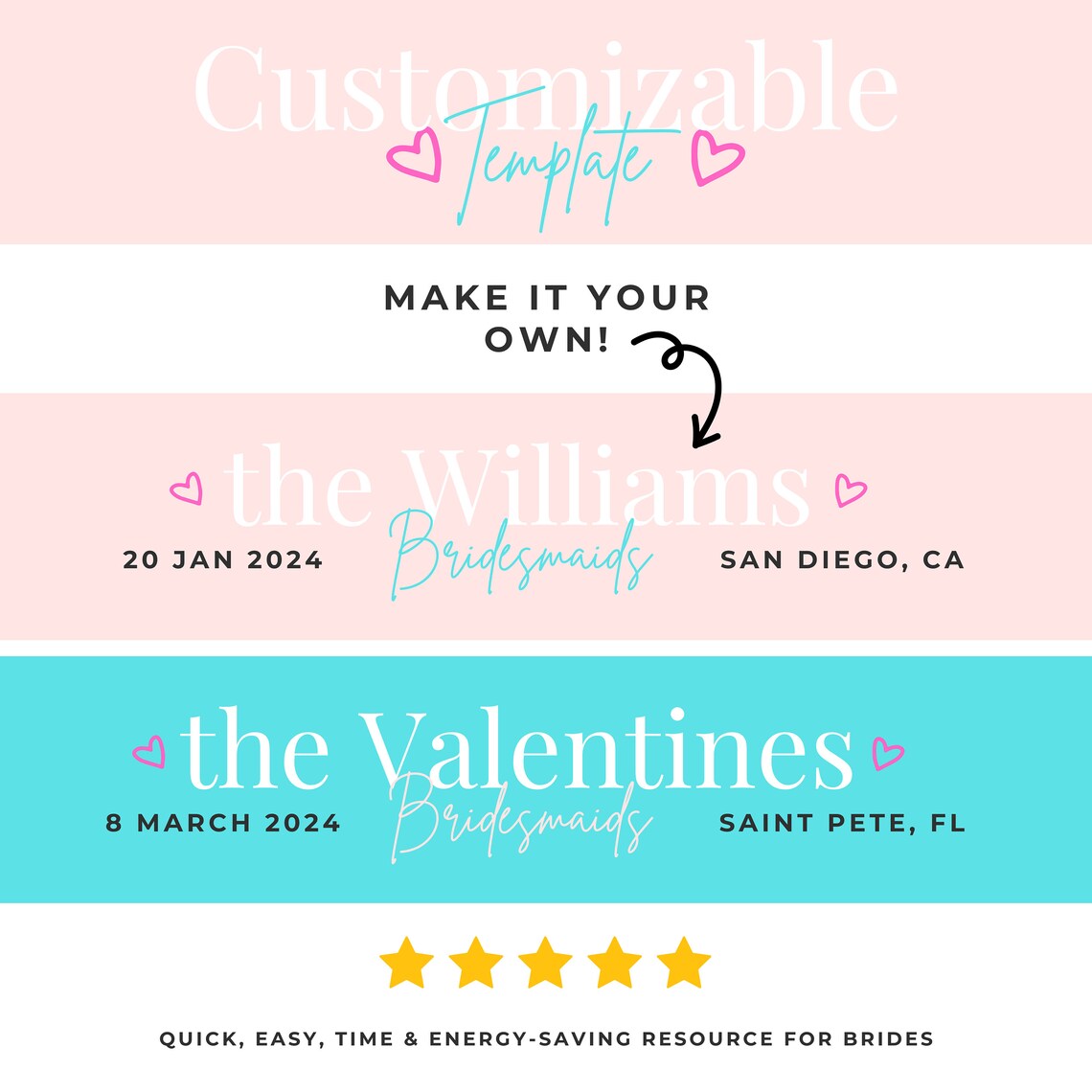 Bridesmaid Google Form Bachelorette Google Form Editable Google Form ...