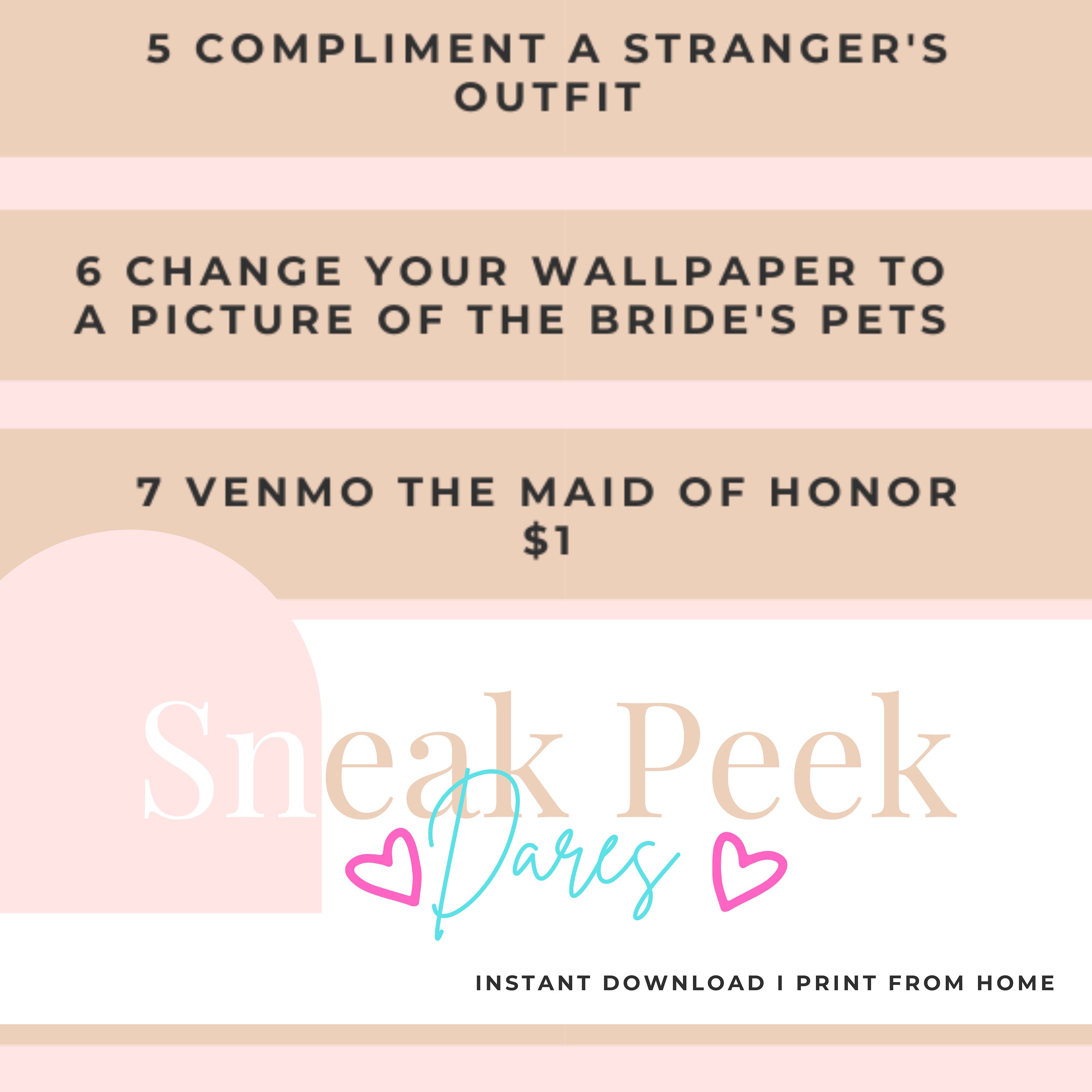 Bachelorette Truth or Dare Printable Bach Bridal Shower Truth - Etsy