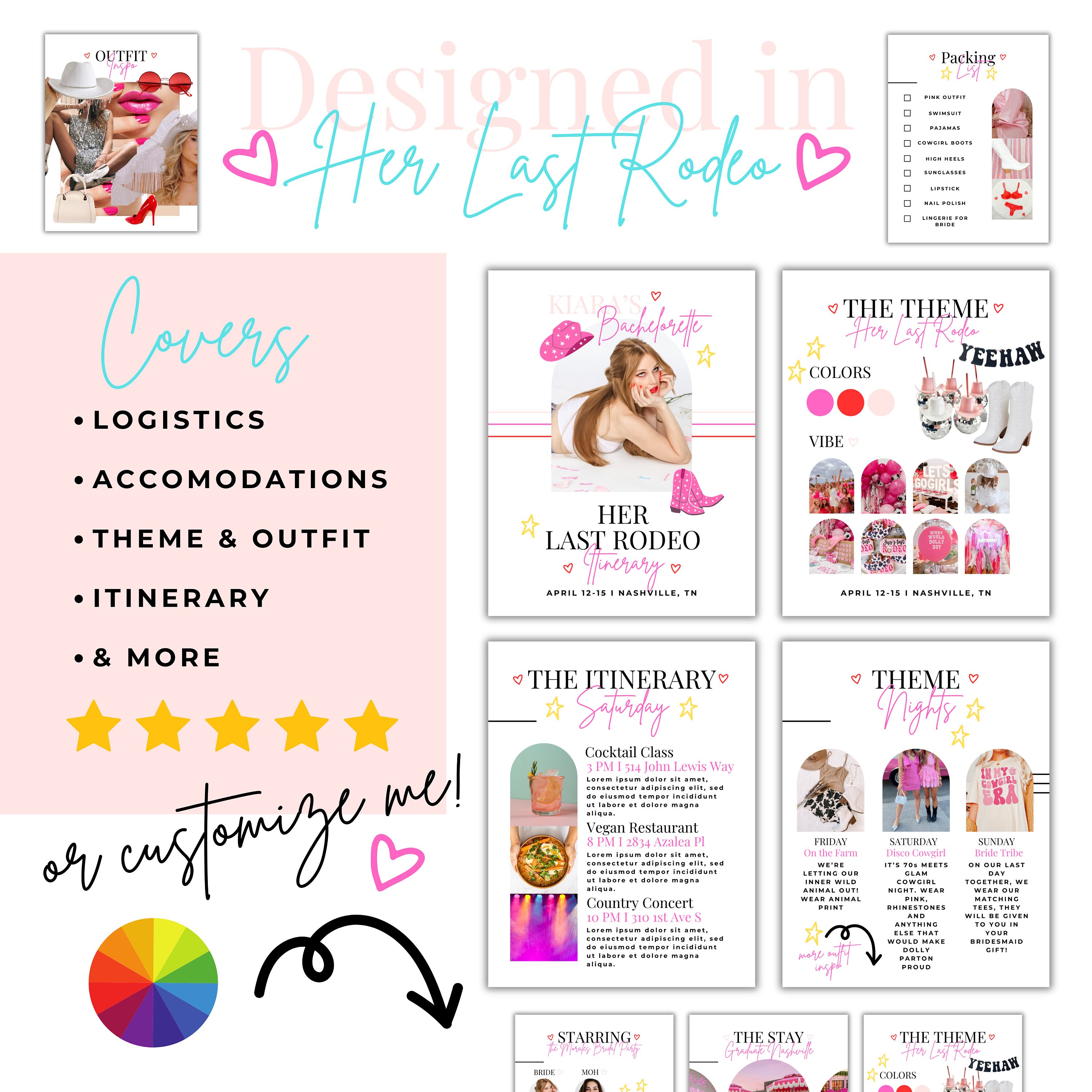 Bachelorette Itinerary Template Bachelorette Weekend Planner Editable