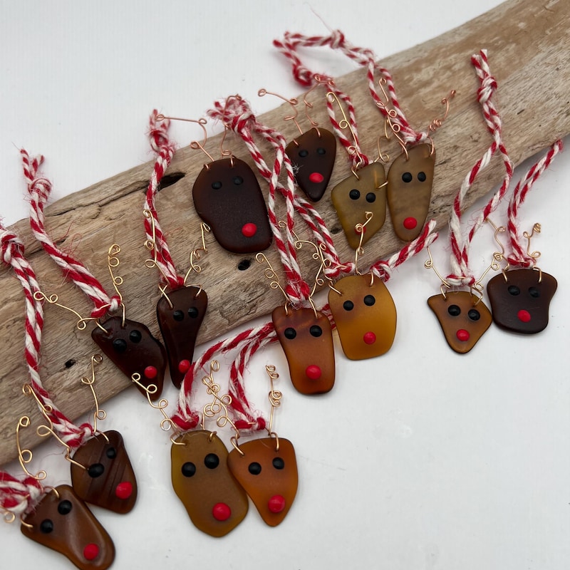 Sea Glass Deer Ornaments Etsy