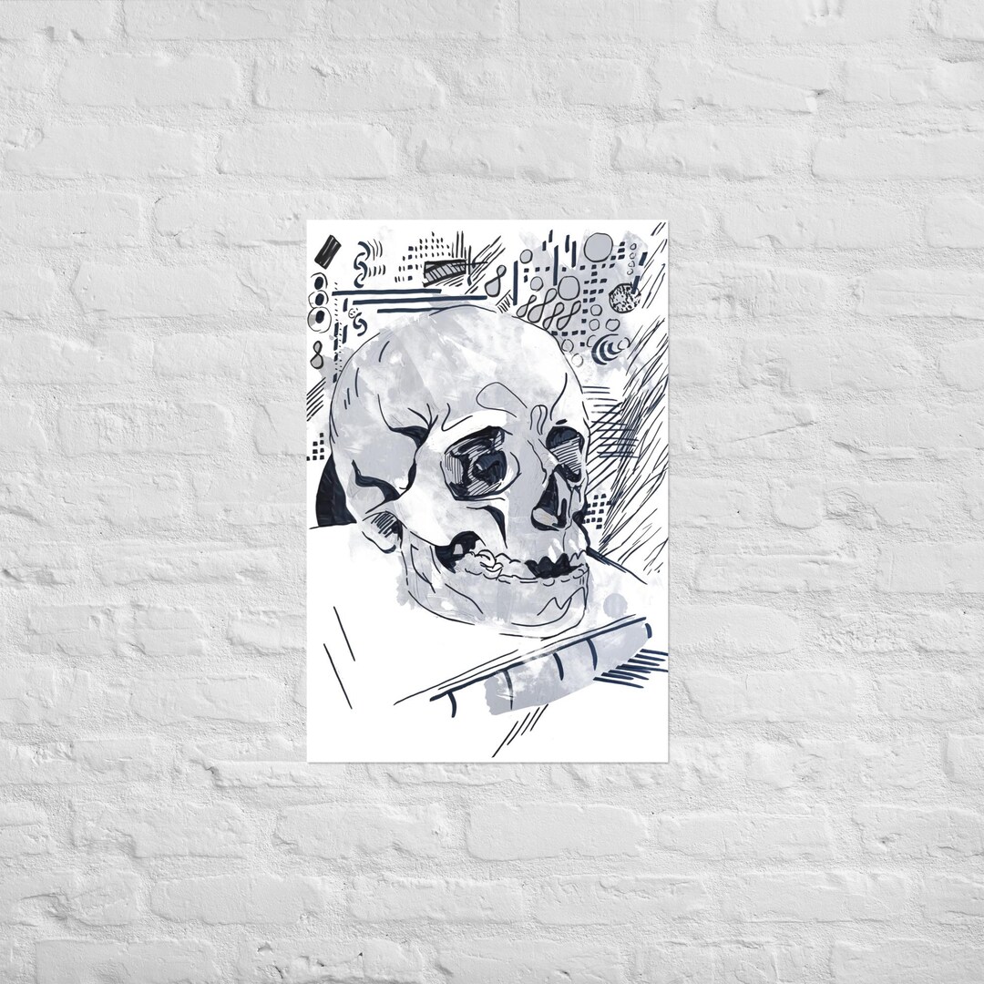Poster Expressive Skull hamlent-ii Profound Illustration by Carolyn ...
