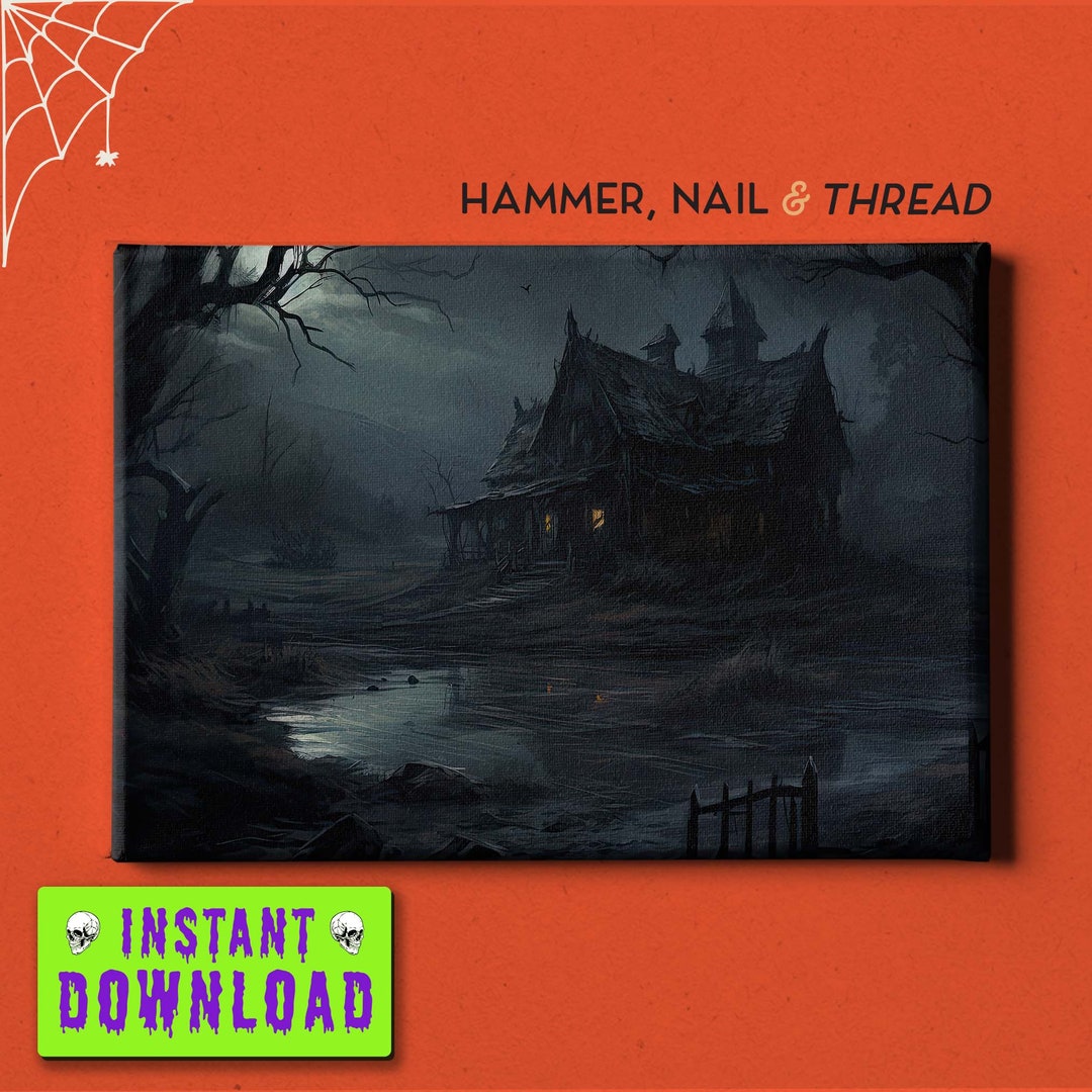 Haunted Home Halloween Decor Spooky House Halloween Print - Etsy