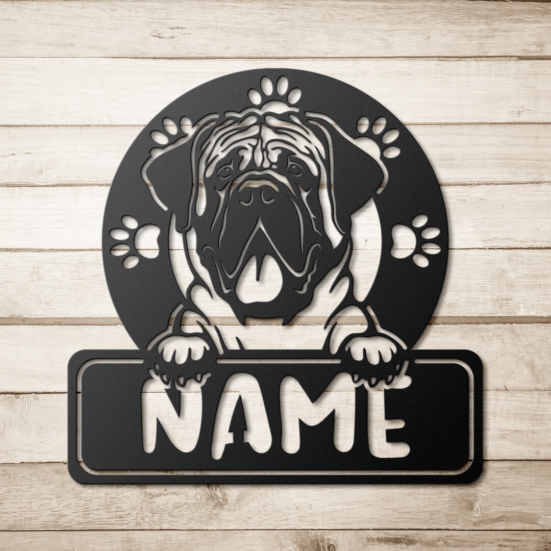 Custom Mastiff Metal Sign Personalized Text Durable Dog Lover Gift ...