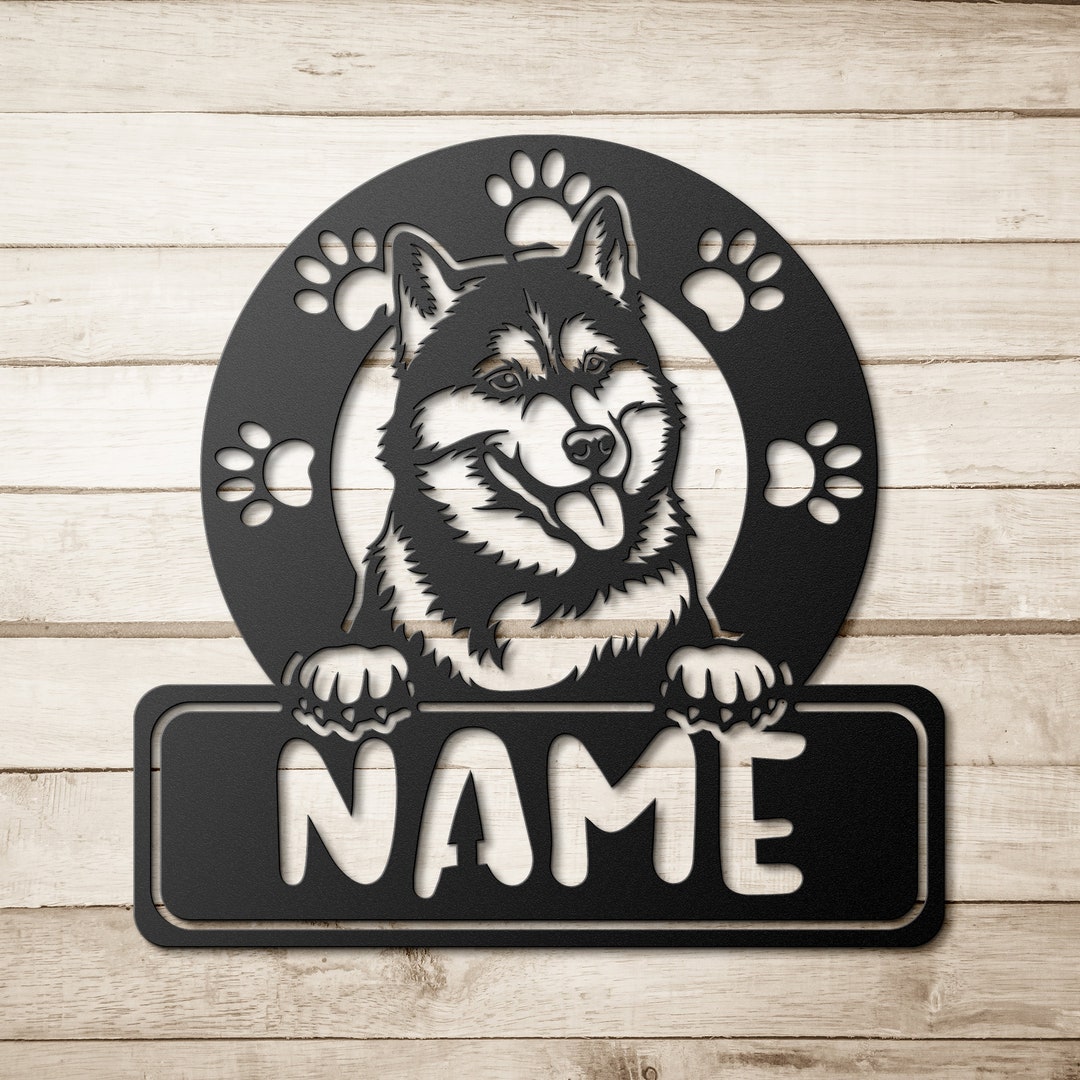 Custom Siberian Husky Metal Sign Personalized Text Durable - Etsy