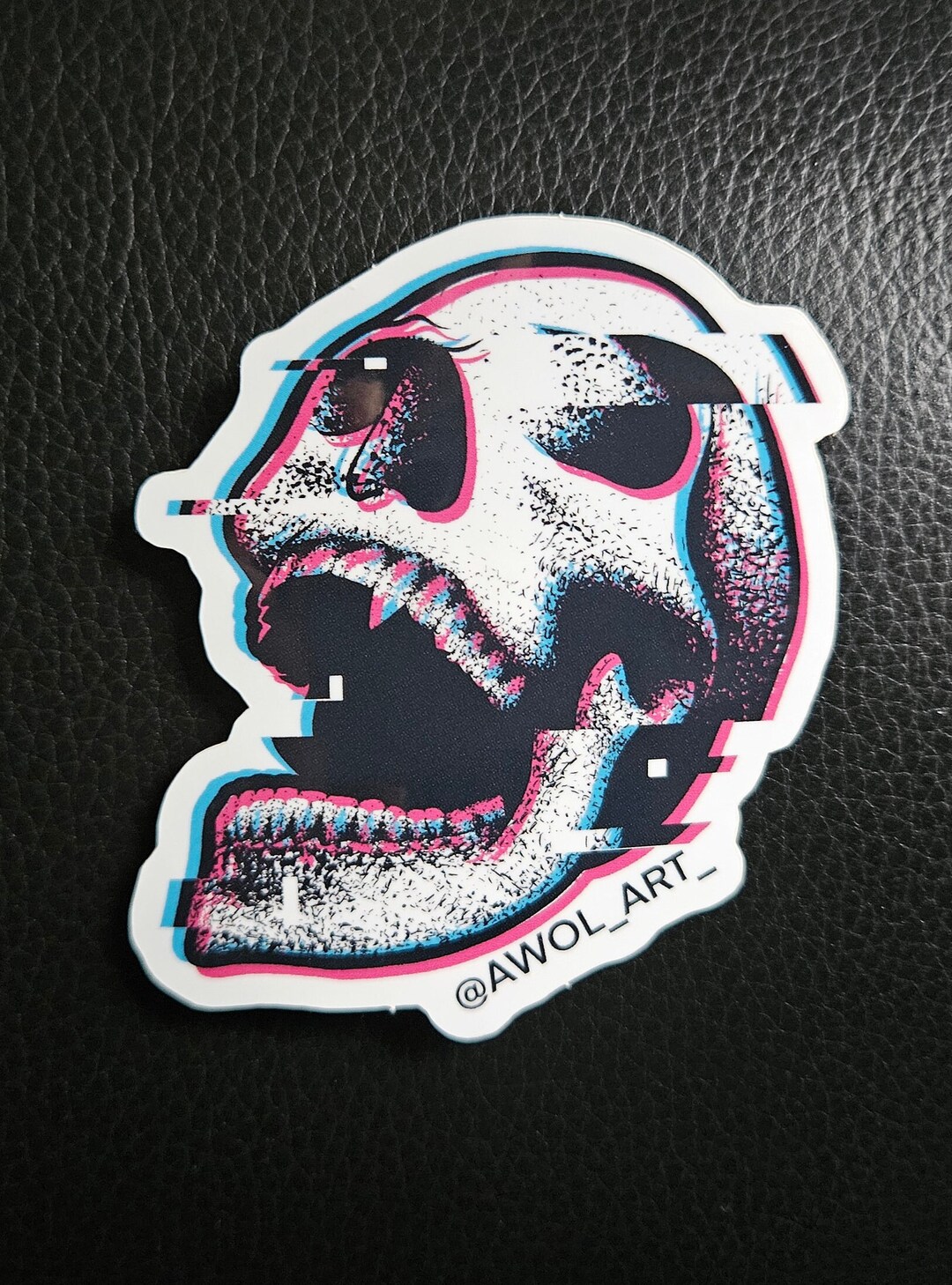 Glitchy Skull Sticker / Cyberpunk Sticker - Etsy