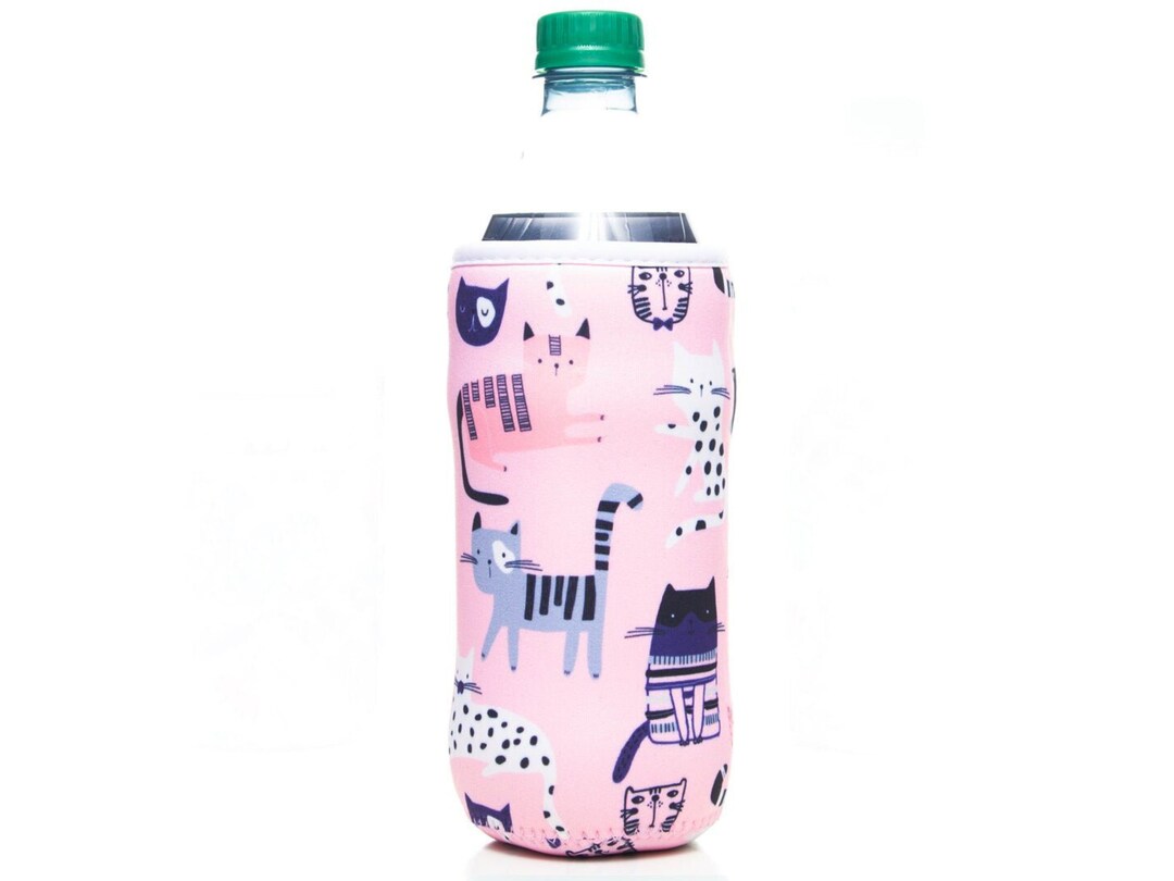 20oz Cute Cats Water Bottle Cooler Cozy I Cute Fun Cool Holder for ...
