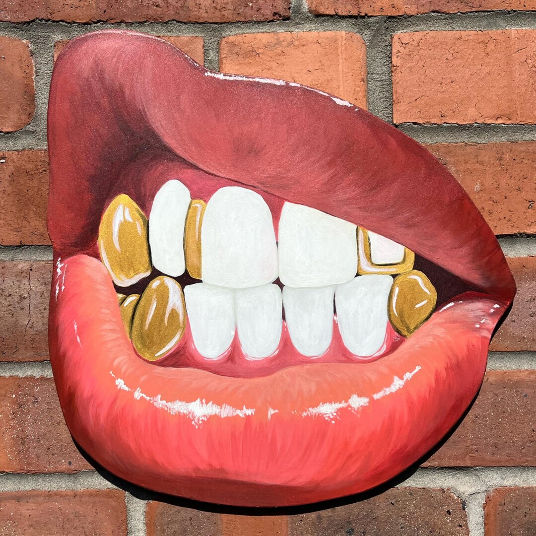 Grillz Lips, Wooden Wall Decor, Artwork - Etsy
