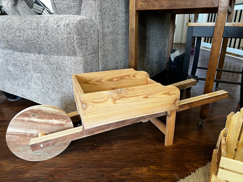 Wheelbarrow, Garden Decor, Cedar Handmade Wheelbarrow, Wheelbarrow ...