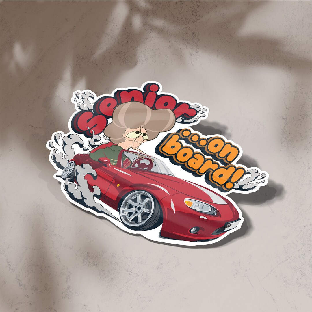 Nervous Driver Pls Patient Senior on Board Vinyl Girly Sticker Cute Car ...