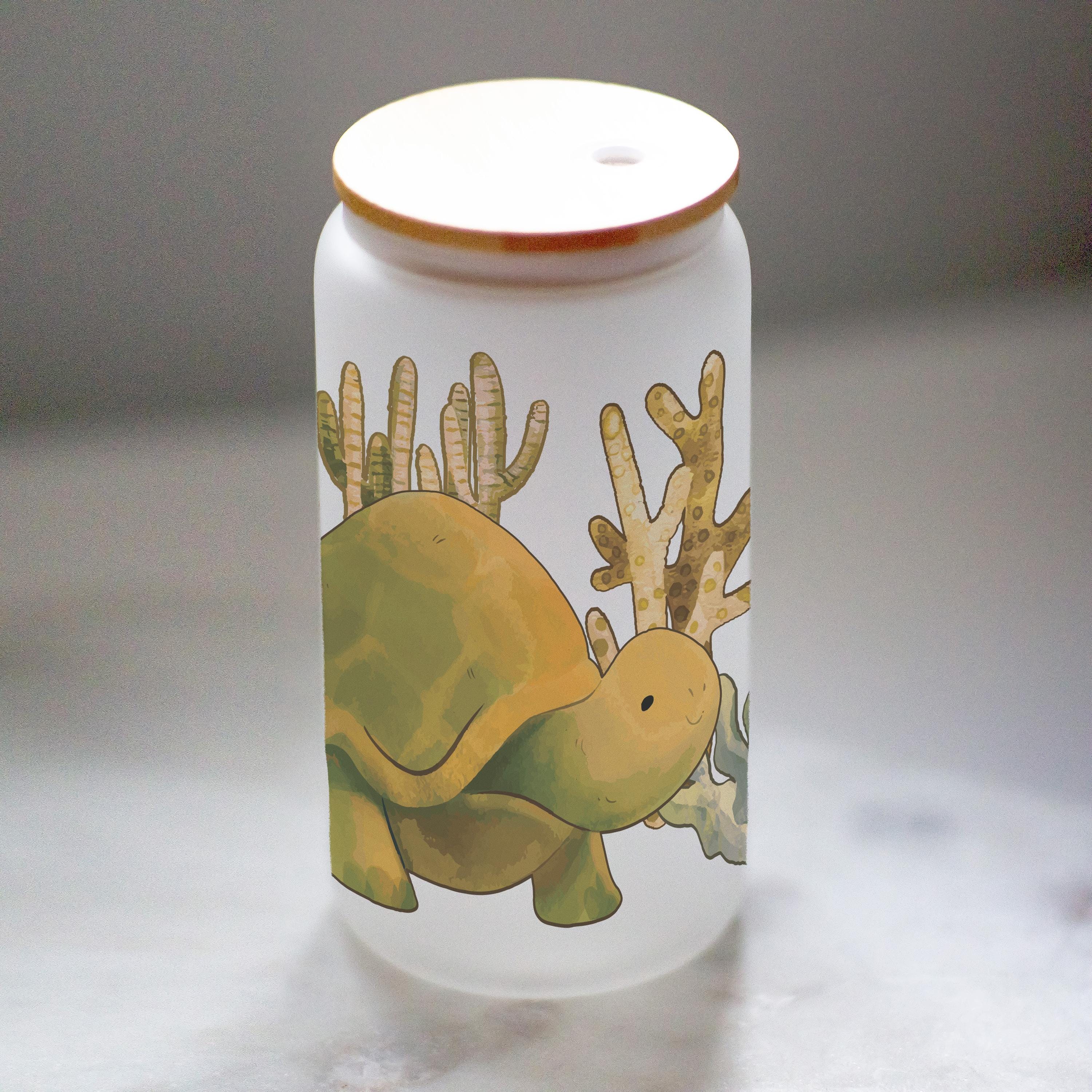 Printed Turtles Gift Glass Cup 15 Oz Coffee Mug and 16oz Bottles ...
