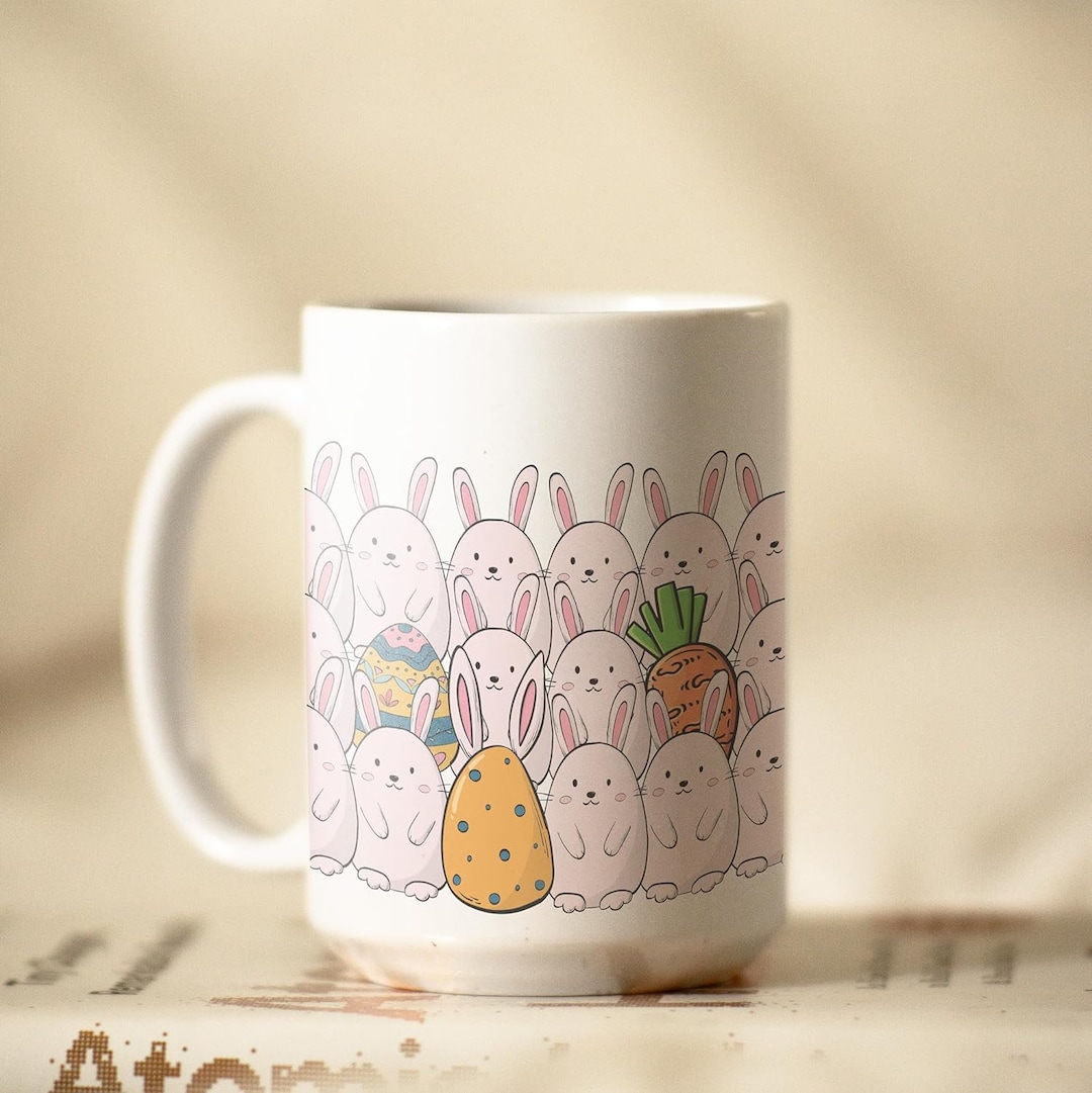 Eater Ceramic Coffee Mug Easter Bunny Mug Easter Gift Ceramic Springmug ...