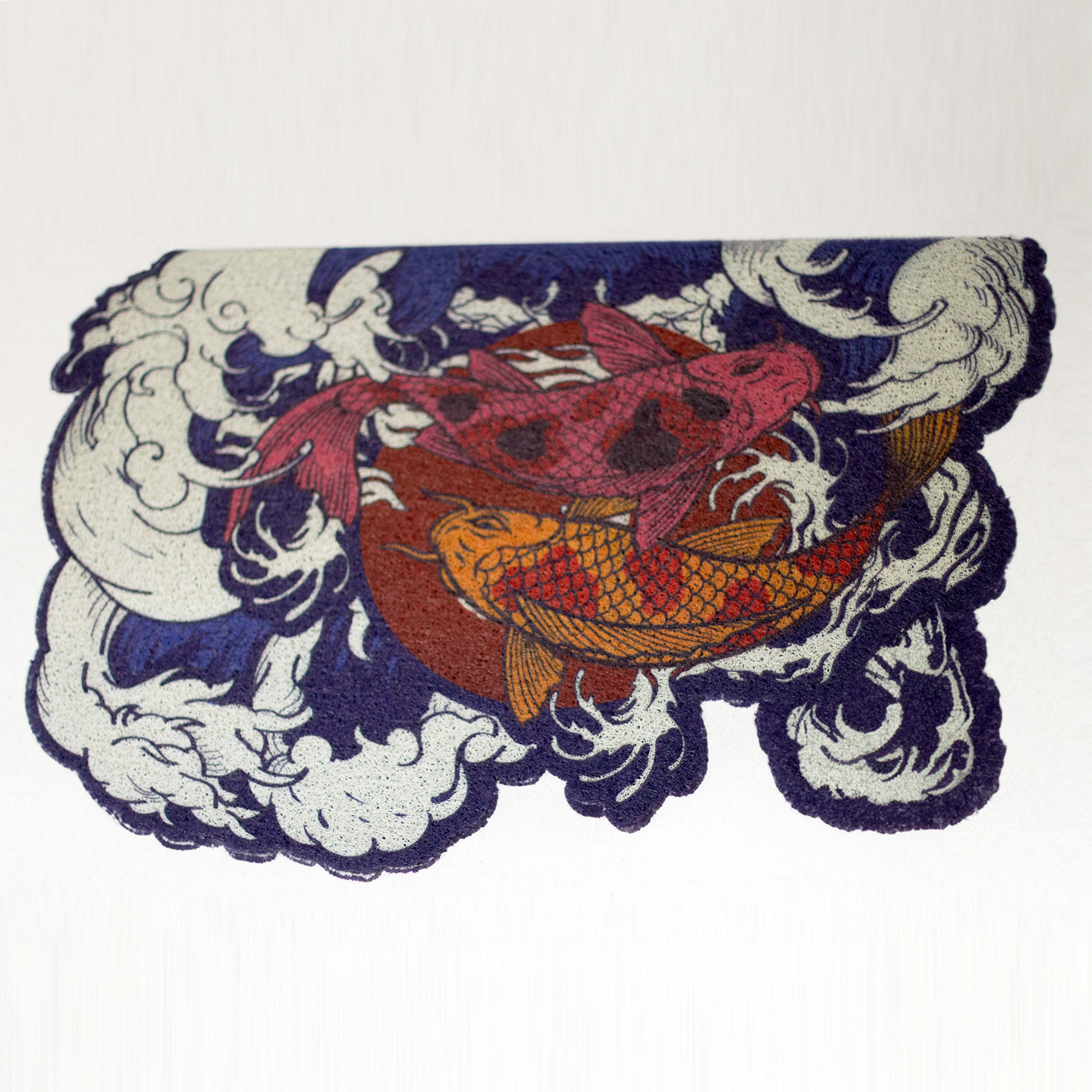 Double Koi Fish PVC Colorful Welcome Mat Fall Mat Kitchen Carpet Anti ...